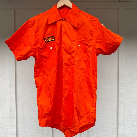 no brand | Shirts | Vintage Work Shirt Medium Mens Orange Chambray ...